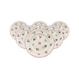 Villeroy & Boch Brotteller VILLEROY & BOCH "Brotteller Petite Fleur &oslash; 17,4 cm 6er Set wei&szlig;", wei&szlig;, B:17,4cm H:2cm L:17,4cm T:17,4cm &Oslash;:17,4cm, Speiseteller, Sp&uuml;lmaschinengeeignet, Mikrowellengeeignet