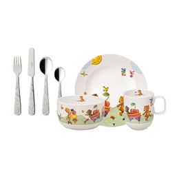 Villeroy & Boch Kindergeschirr-Set VILLEROY & BOCH "Kindergeschirr Hungry as a Bear bunt", bunt, 7, Geschirr-Sets, Sp&uuml;lmaschinenfest, Mikrowellensicher