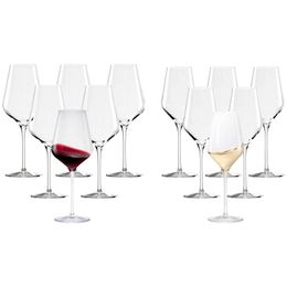 Gl&auml;ser-Set ST&Ouml;LZLE "Weingl&auml;ser QUATROPHIL 12er Set transparent", bunt (transparent), B:2cm H:2cm, Glas, Trinkgef&auml;&szlig;e, Sp&uuml;lmaschinengeeignet