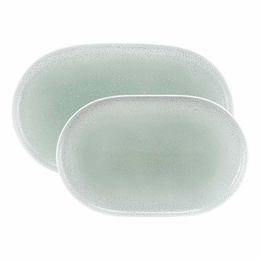 Servierplatte Seltmann Weiden "Servierplatten-Set Sento Home 2er Set", gr&uuml;n (aura mint), B:2cm H:2cm L:2cm T:2cm, Porzellan, Servierplatten, Servierplatte, Sp&uuml;lmaschinengeeignet, Mikrowellengeeignet, Ofenfest, Salamandergeeignet, K&uuml;hlschrankgeeignet, Gefrierschrankgeeignet