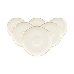 Untertasse Seltmann Weiden "Kombi-Untertassen Savona Goldlinie &oslash; 13 cm 6er Set creme", beige (creme), B:13cm H:2cm L:13cm T:13cm &Oslash;:13cm, Speiseteller, Sp&uuml;lmaschinenfest, Mikrowellensicher, Ofenfest