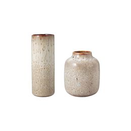 Dekovase "Vasen Lave Home 15,5 cm + 20 cm 2er Set beige", beige, B:2cm H:2cm T:2cm, LIKE. BY VILLEROY & BOCH, Vasen
