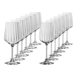 Gl&auml;ser-Set Spiegelau "Rot- und Wei&szlig;weingl&auml;ser Lifestyle 12er Set transparent", bunt (transparent), B:2cm H:2cm, Glas, Trinkgef&auml;&szlig;e, Sp&uuml;lmaschinenfest