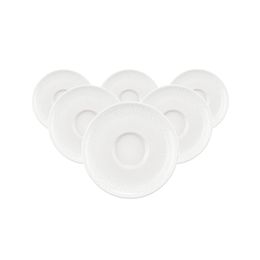 Untertasse Seltmann Weiden "Espressountertassen Sento Home &oslash; 12 cm 6er Set", wei&szlig; (aura wei&szlig;), B:12cm H:2cm L:12cm T:12cm &Oslash;:12cm, Speiseteller, Sp&uuml;lmaschinengeeignet, Mikrowellengeeignet, Ofenfest, Salamandergeeignet, K&uuml;hlschrankgeeignet, Gefrierschrankgeeignet