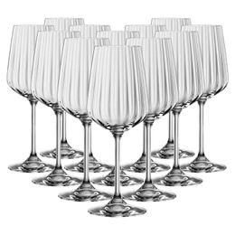 Wei&szlig;weinglas Spiegelau "Wei&szlig;weingl&auml;ser Lifestyle 440 ml 12er Set transparent", bunt (transparent), B:8,5cm H:22,2cm &Oslash;:8,5cm, Glas, Trinkgef&auml;&szlig;e, Wei&szlig;weinglas, Sp&uuml;lmaschinenfest