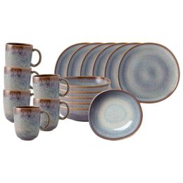 Geschirr-Set "Fr&uuml;hst&uuml;cks-Set Lave 18er Set", beige, 18, Steingut, LIKE. BY VILLEROY & BOCH, Geschirr-Sets, Geschirr-Set, Sp&uuml;lmaschinenfest, Mikrowellensicher