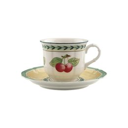 Villeroy & Boch Tasse VILLEROY & BOCH "Kaffeetasse mit Untertasse French Garden Fleurence 120 ml bunt", bunt, B:14,5cm H:8,7cm &Oslash;:14,5cm, Porzellan, Trinkgef&auml;&szlig;e, Tasse, Sp&uuml;lmaschinengeeignet, Mikrowellenfest