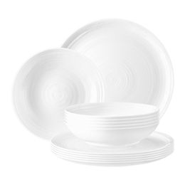 Geschirr-Set Seltmann Weiden "Tafelservice Terra 12er Set", wei&szlig;, 12, Porzellan, Geschirr-Sets, Geschirr-Set, Sp&uuml;lmaschinenfest, Mikrowellensicher, Ofenfest
