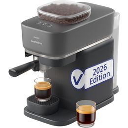 PHILIPS BARISTINA Espressomaschine "BAR305/60 mit Mahlwerk f&uuml;r ganze Bohnen", schwarzgrau, 1, Kaffeemaschinen, 16 bar Pumpendruck, Schwarzgrau, Espressomaschine