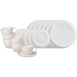 Geschirr-Set "Kaffeeservice Crafted 18er Set", wei&szlig; (cotton), 18, Porzellan, LIKE. BY VILLEROY & BOCH, Geschirr-Sets, Geschirr-Set, Sp&uuml;lmaschinengeeignet, Mikrowellengeeignet