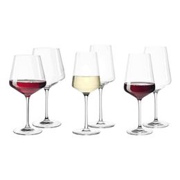 Gl&auml;ser-Set Leonardo "Weingl&auml;ser Puccini 6er Set transparent", bunt (transparent), B:2cm H:2cm, Glas, Trinkgef&auml;&szlig;e, Ideal f&uuml;r den Alltag, sp&uuml;lmaschinengeeignet