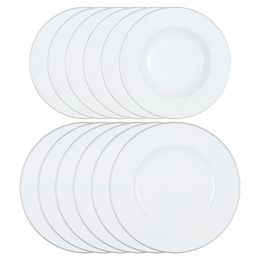 Villeroy & Boch Geschirr-Set VILLEROY & BOCH "Tafelservice Anmut Platinum No.1 12er Set wei&szlig;", wei&szlig;, 12, Porzellan, Geschirr-Sets, Geschirr-Set, Sp&uuml;lmaschinengeeignet