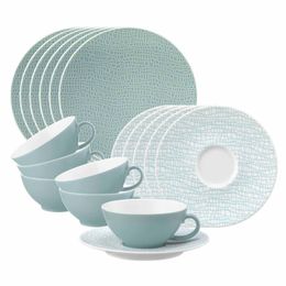 Geschirr-Set Seltmann Weiden "Teeservice Life Fashion 18er Set", gr&uuml;n (gr&uuml;n chic), 18, Porzellan, Geschirr-Sets, Geschirr-Set, Sp&uuml;lmaschinenfest, Mikrowellensicher, Ofenfest