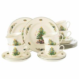 Geschirr-Set Seltmann Weiden "Kaffeeservice Marieluise Weihnachten 18er Set bunt", bunt, 18, Porzellan, Geschirr-Sets, Geschirr-Set, Sp&uuml;lmaschinenfest, Mikrowellensicher, Ofenfest