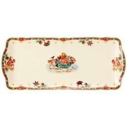 Servierplatte Seltmann Weiden "Kuchenplatte Marieluise Weihnachtsnostalgie 34,5 x 15 cm creme", beige (creme), B:14,9cm H:2,8cm L:34,6cm T:34,6cm, Porzellan, Servierplatten, Servierplatte, Sp&uuml;lmaschinengeeignet, Mikrowellengeeignet, Ofenfest, Salamandergeeignet, K&uuml;hlschrankgeeignet, Gefrierschrankgeeignet