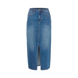 Midirock Kaffe "Rock KAsinem", Damen, Gr. 34, blau (medium blau denim), Obermaterial: 75% Baumwolle CO. 13% Viskose CV. 10% Polyester PES. 2% Elasthan EL., R&ouml;cke