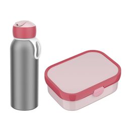 Lunchbox Mepal "Lunchset mit Thermoflasche Campus 2er Set", pink (cool pink), B:2cm H:2cm L:2cm, Kunststoff, Lebensmittelaufbewahrungsbeh&auml;lter, Lunchbox, Sp&uuml;lmaschinengeeignet