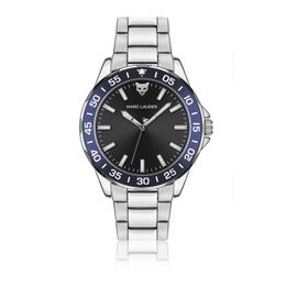 Quarzuhr MARC LAUDER "ME4-B262S", silber, Armbanduhren, Herren, Quarzuhr