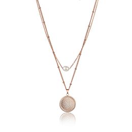 Collier ISABELLA FORD "FN006R", rose gold, Halsketten, Damen, 49cm, 25x1,5mm pendant, Edelstahl, L: 1,5 49, Collier