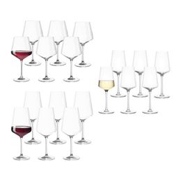 Gl&auml;ser-Set Leonardo "Wein- und Sektgl&auml;ser Puccini 18er Set transparent", bunt (transparent), B:2cm H:2cm, Glas, Trinkgef&auml;&szlig;e, Ideal f&uuml;r den Alltag, sp&uuml;lmaschinengeeignet