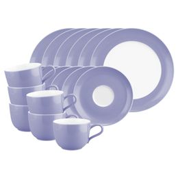 Geschirr-Set Seltmann Weiden "Kaffeeservice Liberty Pure Colors 18er Set", lila (grape lila), 18, Porzellan, Geschirr-Sets, Geschirr-Set, Sp&uuml;lmaschinenfest, Mikrowellensicher, Ofenfest