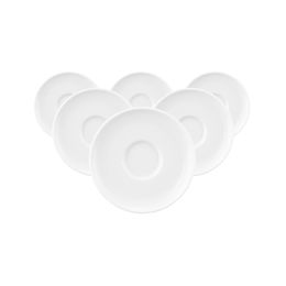 Untertasse Seltmann Weiden "Espressountertassen Sento Home &oslash; 12 cm 6er Set wei&szlig;", wei&szlig;, B:12cm H:2cm L:12cm T:12cm &Oslash;:12cm, Speiseteller, Sp&uuml;lmaschinengeeignet, Mikrowellengeeignet, Ofenfest, Salamandergeeignet, K&uuml;hlschrankgeeignet, Gefrierschrankgeeignet