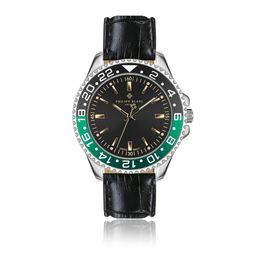 Quarzuhr PHILIPP BLANC "PD4-S070S", schwarz (schwarz croco), Armbanduhren, Herren, Quarzuhr