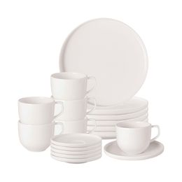 Villeroy & Boch Geschirr-Set VILLEROY & BOCH "Kaffeeservice Afina 18er Set wei&szlig;", wei&szlig;, 18, Porzellan, Geschirr-Sets, Geschirr-Set, Sp&uuml;lmaschinengeeignet, Mikrowellenfest