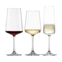 Schott Zwiesel Gl&auml;ser-Set SCHOTT-ZWIESEL "Wein- & Sektgl&auml;ser MioVino 12er Set transparent", bunt (transparent), B:2cm H:2cm, Glas, Trinkgef&auml;&szlig;e, Sp&uuml;lmaschinengeeignet
