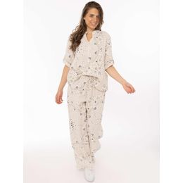 Stoffhose Zwillingsherz "Paisley Dreams", Damen, Gr. N-Gr, beige, Web, Obermaterial: 100% Baumwolle, gemustert, mehrfarbig, weit normal, Hosen Stoffhose, Paisley Muster, elastischer Bund mit Kordel, Musselin