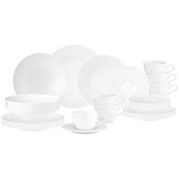 Geschirr-Set Seltmann Weiden "Kombiservice Nori Home 30er Set wei&szlig;", wei&szlig;, 30, Porzellan, Geschirr-Sets, Geschirr-Set, Sp&uuml;lmaschinengeeignet, Mikrowellenfest, Ofenfest