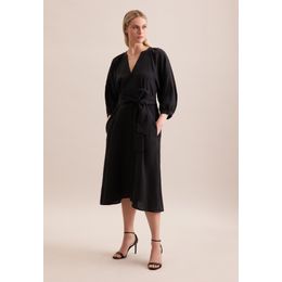 Sommerkleid Seidensticker "Schwarze Rose", Damen, Gr. M38, Normalgr&ouml;&szlig;en, schwarz, 100% Leinen, unifarben, oversize, Rundhals, Kleider Sommerkleid, 3/4 Rundhals Uni
