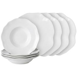 Villeroy & Boch Geschirr-Set VILLEROY & BOCH "Pizza- & Pasta-Set Pura 8er Set wei&szlig;", wei&szlig;, 8, Porzellan, Geschirr-Sets, Geschirr-Set, Sp&uuml;lmaschinenfest, Mikrowellensicher