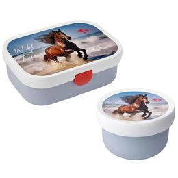 Lunchbox Mepal "Obst- und Bentobox Wild Horse Campus 300 & 750 ml bunt", bunt, B:2cm H:2cm L:2cm, Kunststoff, Lebensmittelaufbewahrungsbeh&auml;lter, Lunchbox