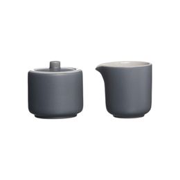 Ritzenhoff & Breker Milch- und Zuckerset RITZENHOFF & BREKER "Milch- und Zuckerset Jasper 2er Set", grau, 2, Keramik, Geschirr-Sets, Sp&uuml;lmaschinengeeignet