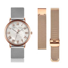 Quarzuhr AMELIA PARKER "SAB8-1", silber, rose gold, Armbanduhren, Damen, Quarzuhr