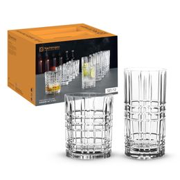 Gl&auml;ser-Set Nachtmann "Bargl&auml;ser Highland 12er Set transparent", bunt (transparent), B:2cm H:2cm, Glas, Trinkgef&auml;&szlig;e, Erh&ouml;hte Bruchfestigkeit, Kristallglas, sp&uuml;lmaschinenfest