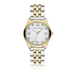 Quarzuhr MARC LAUDER "ME5-B298S", gold, silber, Armbanduhren, Damen, Quarzuhr