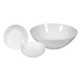 Geschirr-Set Seltmann Weiden "Salat-Set Rondo/Liane 7er Set wei&szlig;", wei&szlig;, 7, Porzellan, Geschirr-Sets, Geschirr-Set, Sp&uuml;lmaschinenfest, Mikrowellensicher, Ofenfest