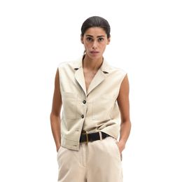 Marc O'Polo Anzugweste MARC O'POLO "aus Bio-Baumwolle-Lyocell-Leinen-Mix", Damen, Gr. 44, earthy taupe, Obermaterial: 54% Baumwolle, 23% Lyocell, 23% Leinen, unifarben, regular fit, Westen Anzugweste