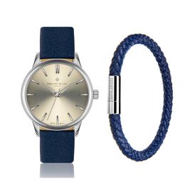 Quarzuhr PHILIPP BLANC "SPB2-2", dunkelblau, Armbanduhren, Herren, Quarzuhr