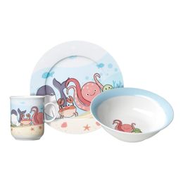 Ritzenhoff & Breker Kindergeschirr-Set RITZENHOFF & BREKER "Kindergeschirr Unterwasserwelt bunt", bunt, 3, Porzellan, Geschirr-Sets, Sp&uuml;lmaschinengeeignet