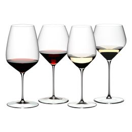 Weinglas "Wein-Tasting-Set Veloce 4er Set transparent", bunt (transparent), B:2cm H:2cm, Glas, RIEDEL THE WINE GLASS COMPANY, Trinkgef&auml;&szlig;e, Weinglas, Sp&uuml;lmaschinengeeignet