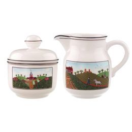 Villeroy & Boch Milch- und Zuckerset VILLEROY & BOCH "Milch & Zucker Set Design Naif 2er Set bunt", bunt, 2, Porzellan, Geschirr-Sets, Sp&uuml;lmaschinengeeignet, Mikrowellengeeignet