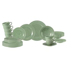 Geschirr-Set Seltmann Weiden "Kombiservice Beat Color Glaze", gr&uuml;n (salbeigr&uuml;n), 30, Porzellan, Geschirr-Sets, Geschirr-Set, Sp&uuml;lmaschinengeeignet, Mikrowellenfest, Ofenfest