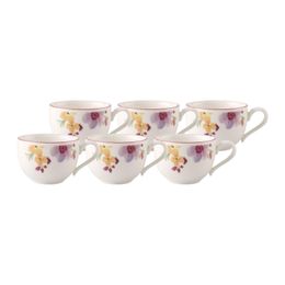 Villeroy & Boch Espressotasse VILLEROY & BOCH "Espressoobertassen Mariefleur Basic 80 ml 6er Set bunt", bunt, B:2cm H:2cm, Porzellan, Trinkgef&auml;&szlig;e, Espressotasse, Sp&uuml;lmaschinengeeignet, Mikrowellenfest