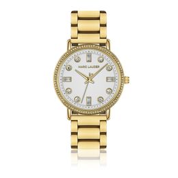 Quarzuhr MARC LAUDER "MB1-B078G", gold, Armbanduhren, Damen, Quarzuhr