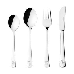 Kinderbesteck Leonardo "Kinderbesteck Bambini 4er Set silber", silber, 4, Essbesteck-Sets, Ideal f&uuml;r den Alltag, sp&uuml;lmaschinengeeignet