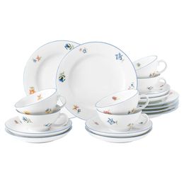Geschirr-Set Seltmann Weiden "Teeservice Sonate Nostalgie 18er Set bunt", bunt, 18, Porzellan, Geschirr-Sets, Geschirr-Set, Sp&uuml;lmaschinenfest, Mikrowellensicher, Ofenfest