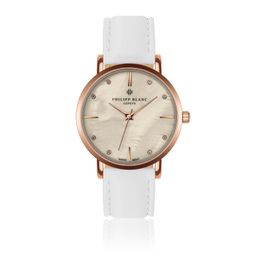 Quarzuhr PHILIPP BLANC "PB6-S098R", wei&szlig;, Armbanduhren, Damen, Quarzuhr